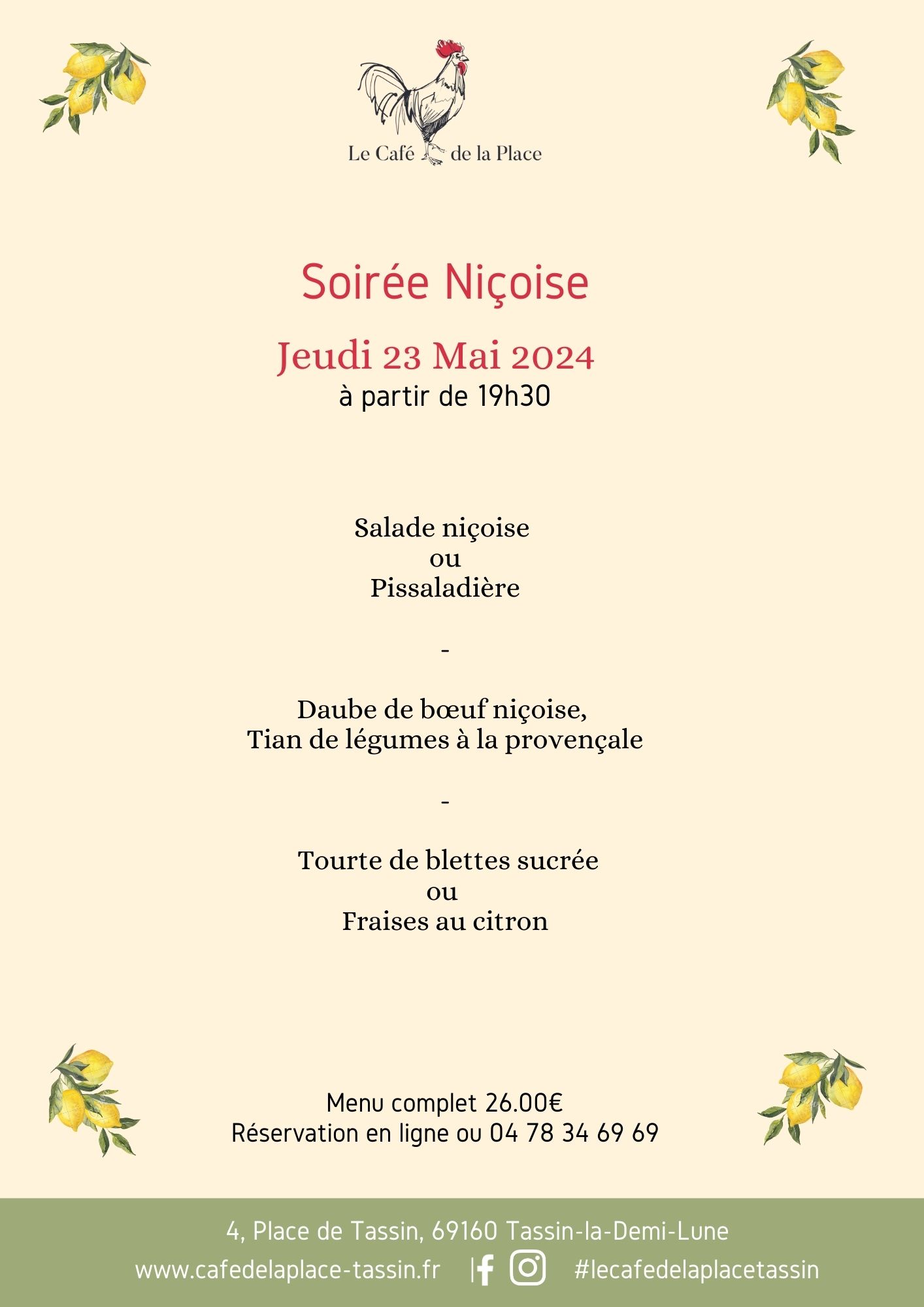 Soirée Niçoise - Le Cafe de la Place Soirée Niçoise - Le Cafe de la Place